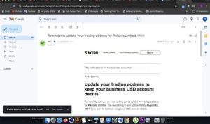 Wise Trading Address Update 2026